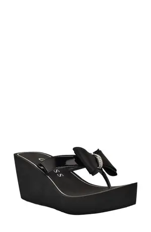 Guess Stazie Platform Wedge Sandal - Black