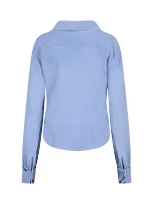 MAISON MARGIELA Silk Four Stitches Shirt - Light Blue