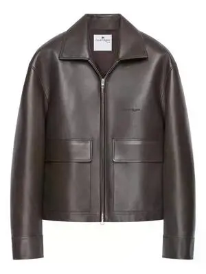 COURREGES Double-pocket Leather Jacket - Brown