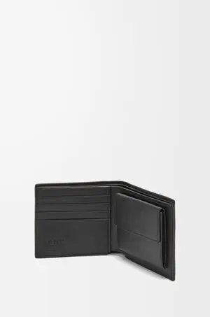 Loewe Bifold Coin Wallet In Soft Grained Leather Skin - Black
