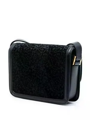 Saint Laurent Small Velvet Solferino Satchel - Black