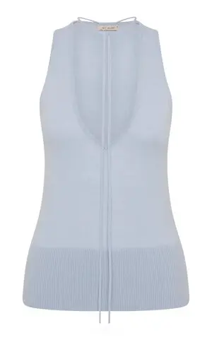 ST. AGNI Plunge Knit Tie Top
