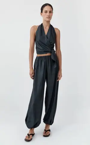 ST. AGNI Silk Balloon Leg Pants