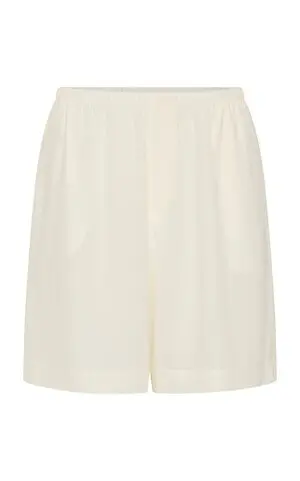 ST. AGNI Silk Relaxed Shorts - Ivory