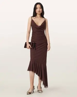 ALLSAINTS Bea Mesh Midi Dress