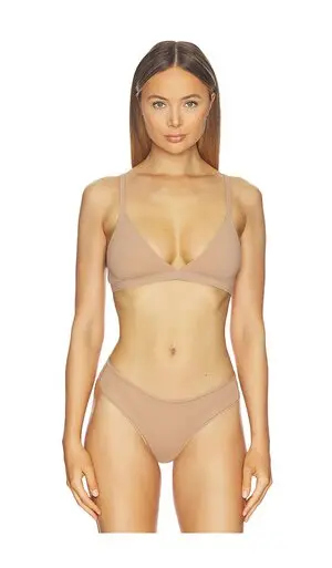 SKIMS Fits Everybody Triangle Bralette In Taupe - Sienna