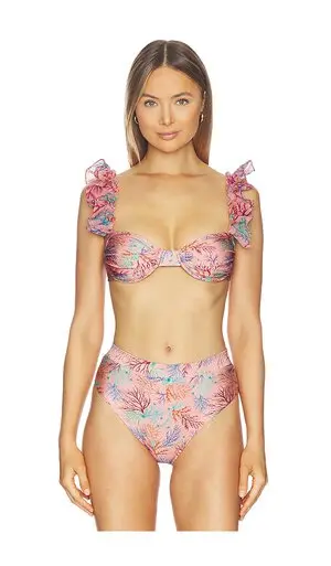 PatBO Seaweed Flutter Bikini Top - Pink