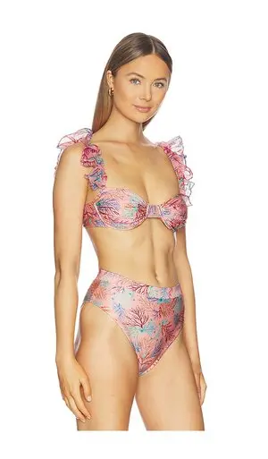 PatBO Seaweed Flutter Bikini Top