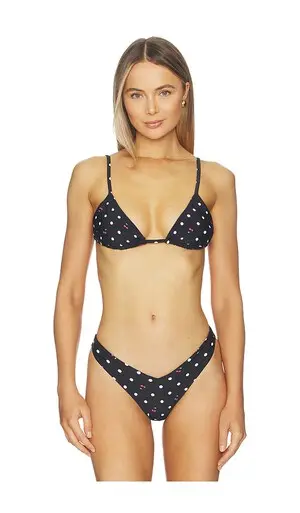 AFRM Capri Bikini Top - Cherry Dots