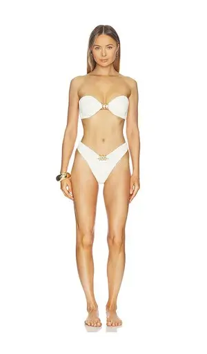 LA PORTE Kate Pinch Hardware Bikini Bottom - Cloud Dancer