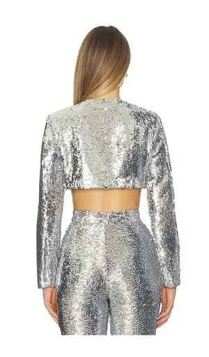 Giuseppe Di Morabito Cropped Sequin Jacket With Floral Applique