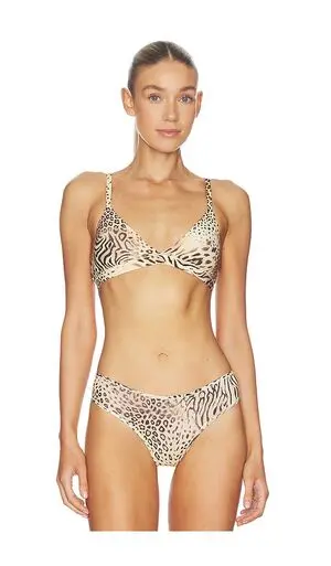 SKIMS Fits Everybody Triangle Bralette In Tan,brown - Sand Multi Animal