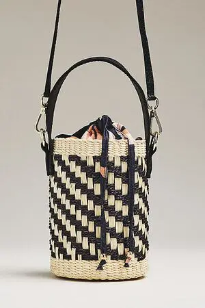 SENSI STUDIO Two-tone Thick-weave Bucket Bag