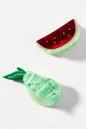 FRASIER STERLING Cabo Fruit Hair Claw Clips Set Of 2 - Watermelon Pear