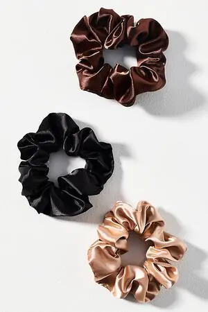 Anthropologie By Anthropologie Small Satin Scrunchie Neutral