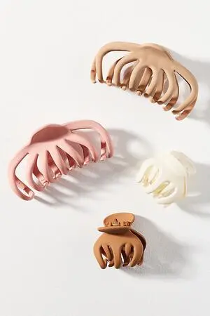 Anthropologie Octopus Hair Claw Clips Set - Neutral
