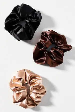 Anthropologie Large Satin Scrunchie - Neutral