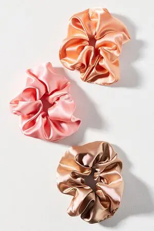 Anthropologie Large Satin Scrunchie - Pink