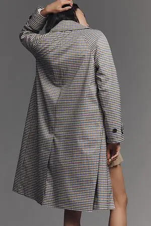 Avec Les Filles Long Gingham Trench Coat Jacket