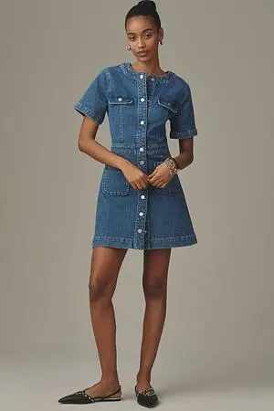 Paige Kiya A-line Denim Mini Dress - Adventure