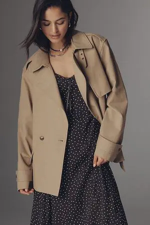 Paige Orisa Cropped Trench Coat Jacket