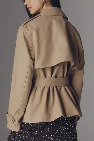 Paige Orisa Cropped Trench Coat Jacket