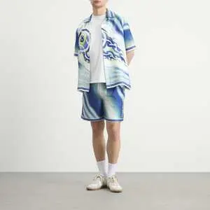 Casablanca Flaming Tennis Ball Silk Shorts
