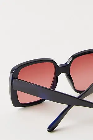 Free People Simone Oversized Square Sunglasses - Navy