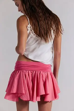 Free People Fp One Emme Foldover Mini Skirt - Vintage Rosey