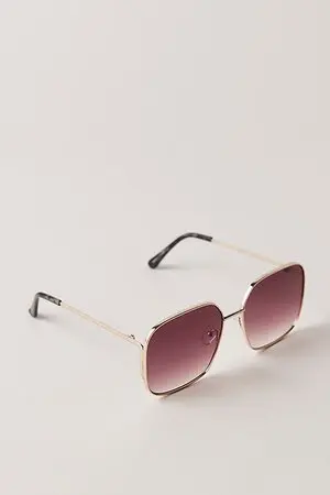 Free People Square Sunglasses - Mulberry Fade
