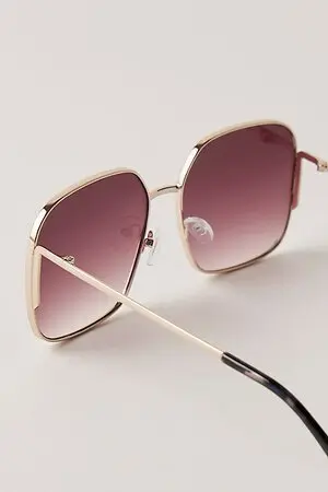 Free People Square Sunglasses - Mulberry Fade