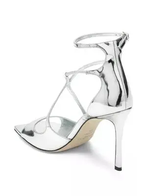 JIMMY CHOO Azia 95 Metallic Leather Sandals
