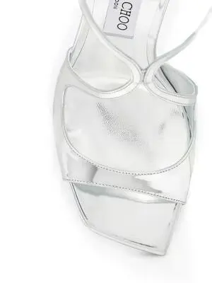 JIMMY CHOO Azia 95 Metallic Leather Sandals