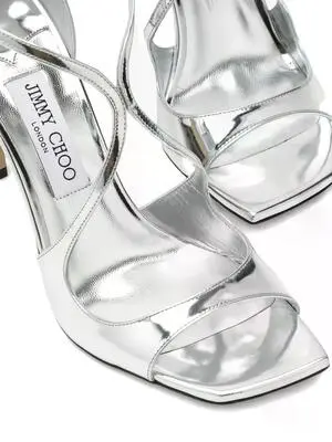 JIMMY CHOO Azia 95 Metallic Leather Sandals