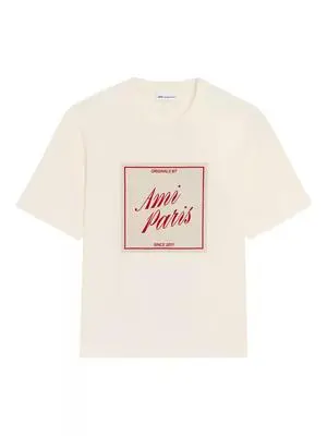 AMI Paris Heritage Print T-shirt - Neutrals
