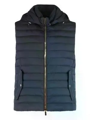 MOORER Hooded Padded Gilet - Blue