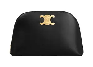 Celine Triomphe Shiny Calfskin Pouch - Black