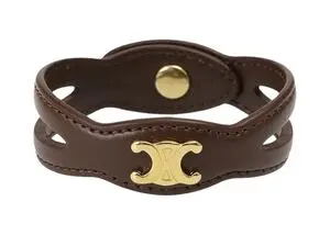 Celine Les Cuirs Calfskin Bracelet - Gold/chestnut