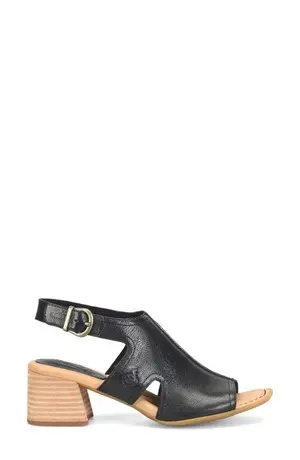 BØRN Swinton Ankle Strap Sandal - Black Leather