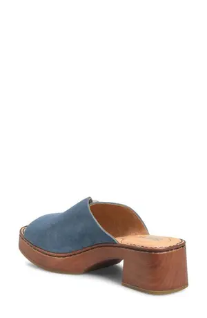 BØRN Bangle Platform Slide Sandal - Dark Blue Suede