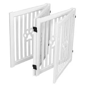 TRIMATE 4 Panel Dog Gate Foldable Wooden