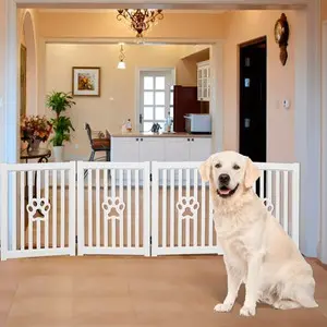 TRIMATE 4 Panel Dog Gate Foldable Wooden