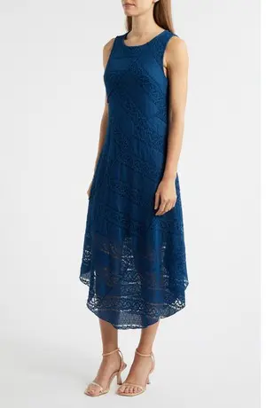 CITY BLUES Lace Sleeveless Maxi Dress - Blue Opal