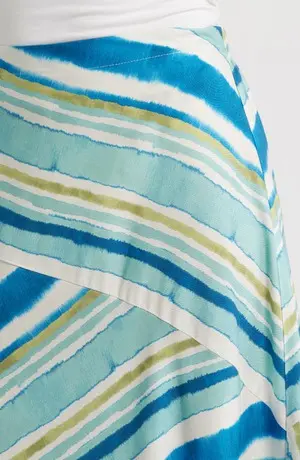 CITY BLUES Spliced Striped Maxi Skirt