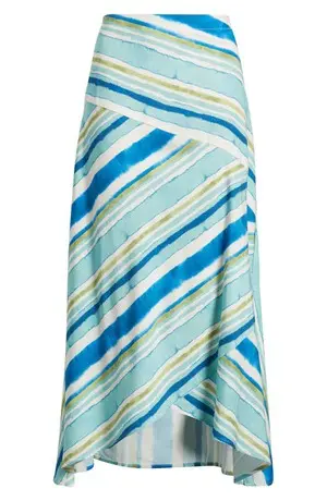 CITY BLUES Spliced Striped Maxi Skirt