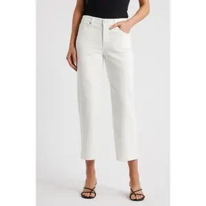 CITY BLUES Dover Cropped Straight-leg Jeans - Ivory