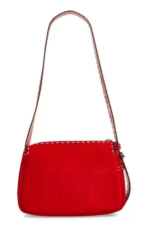 Tory Burch Romy Small Suede Shoulder Bag - Red