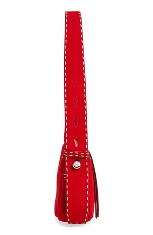 Tory Burch Romy Small Suede Shoulder Bag - Red
