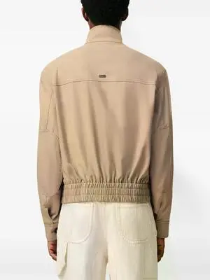 AMI Paris Wool Harrington Jacket With High Collar
