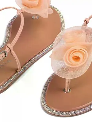 LE SILLA Flower-applique Flat Sandals